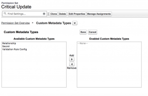 Secure Custom Metadata Types and Custom Settings in Winter '20 ...