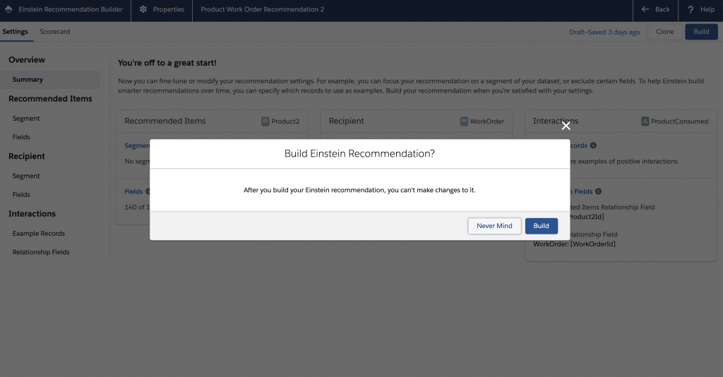 Get Started with Einstein Recommendation Builder